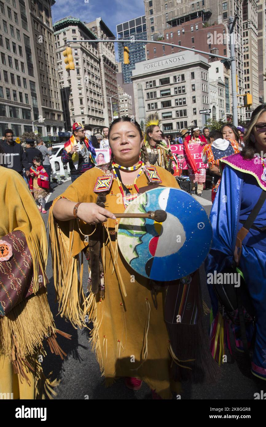 The first annual "Indigenous Peoples of the Americas Day Parade" took ...