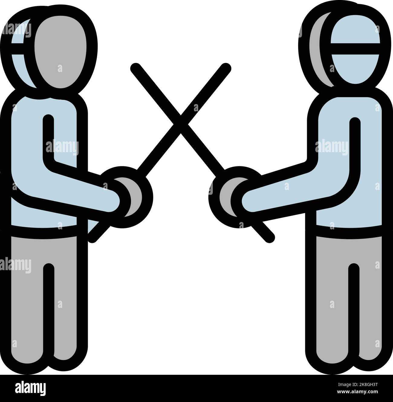 Fencing icon outline vector. Fencer sword. Sport kid Stock Vector Image ...