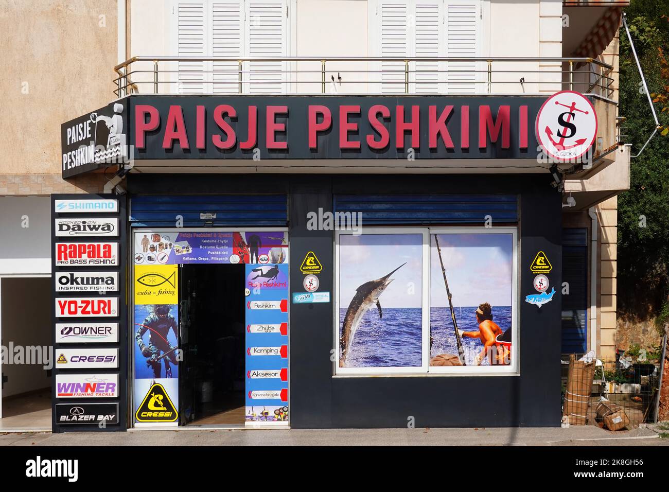 Store of Paisje Peshkimi, Fishing equipment, Saranda, Republic of ...
