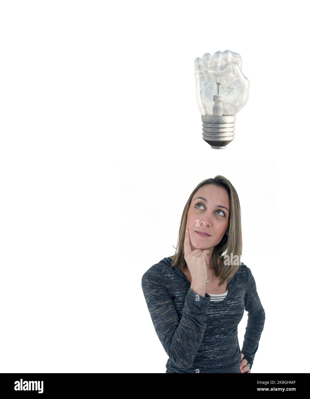 Woman illustration think thoughts Cut Out Stock Images & Pictures - Alamy