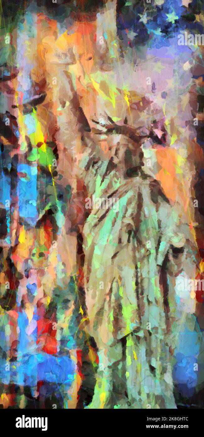 Statue of Liberty. 3D rendering Stock Photo - Alamy
