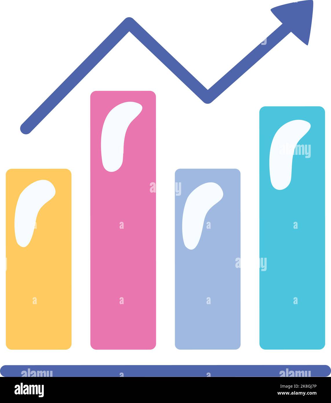 statistics bars infographic with arrow Stock Vector Image & Art - Alamy