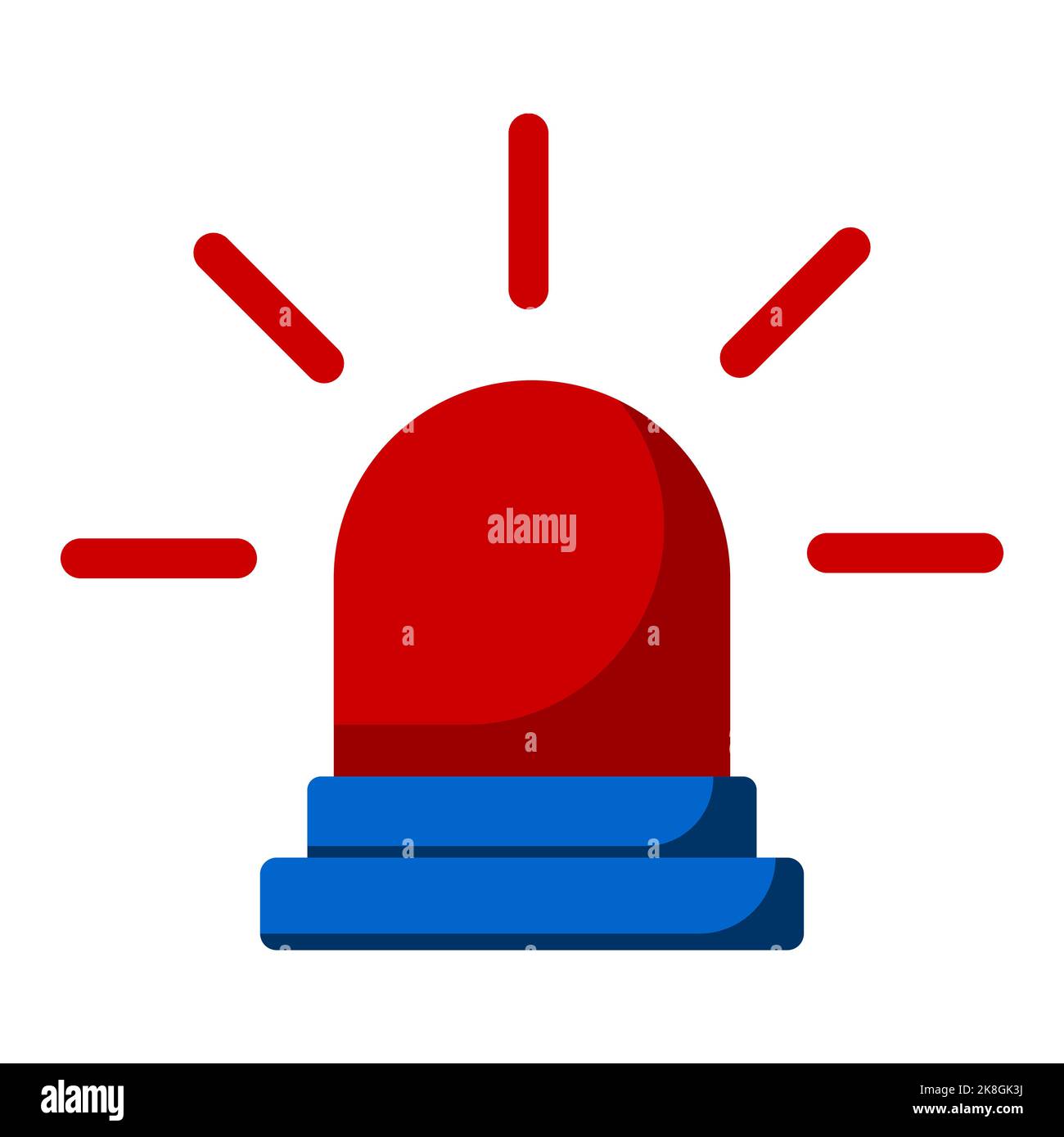 Red siren. Air alert. Flat illustration. Vector illustration Stock ...