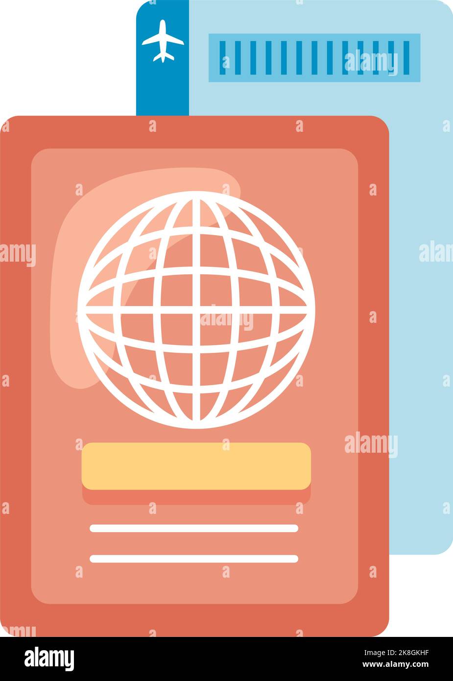 passport with flight ticket icon Stock Vector Image & Art - Alamy
