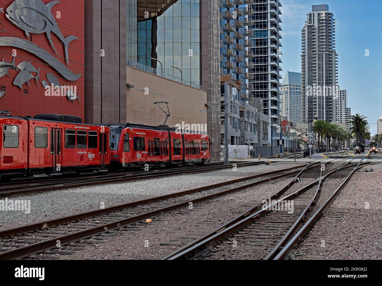 MTS trolley in downtown San Diego, California Stock Photo - Alamy