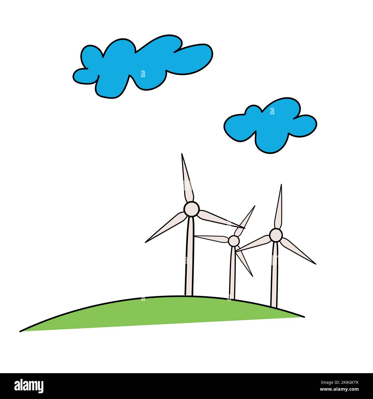 Wind farm turbines solar Cut Out Stock Images & Pictures - Alamy