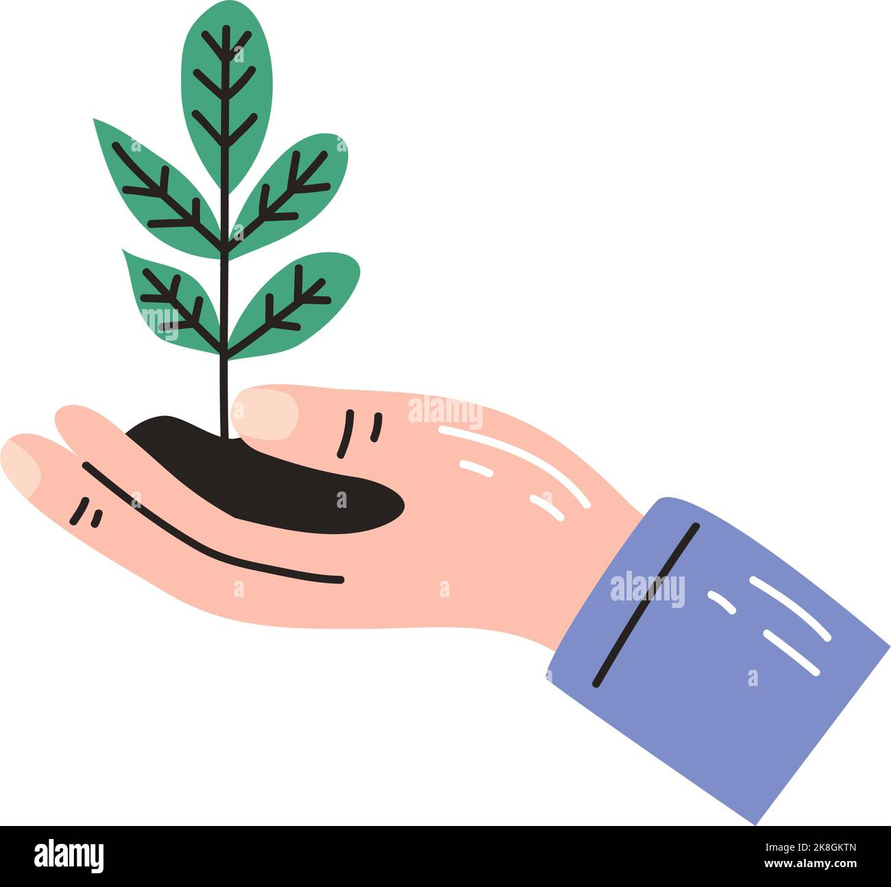 hand lifting garden plant icon Stock Vector Image & Art - Alamy