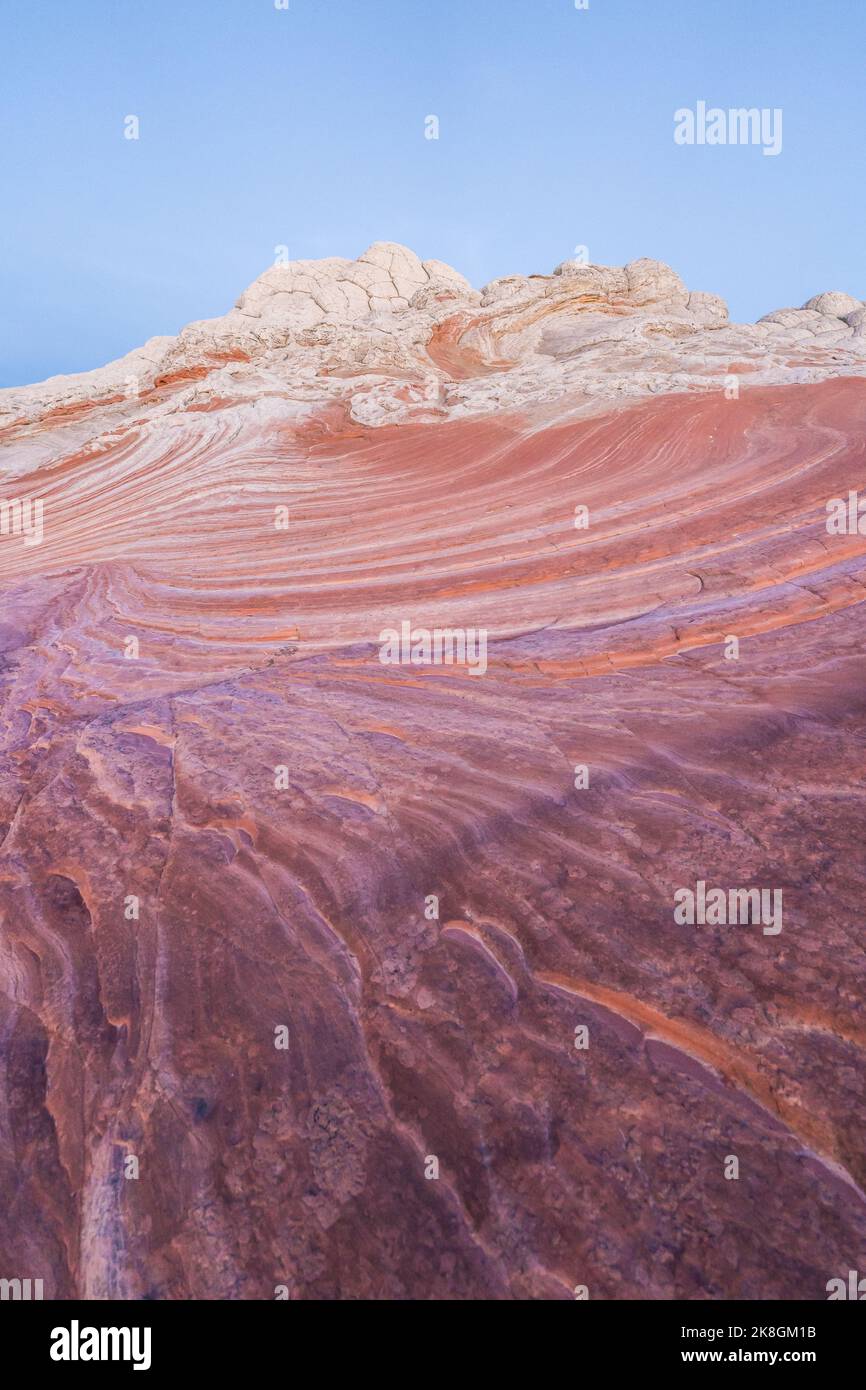 Perspective view of lined aged stone surface in White Pocket deep with ...