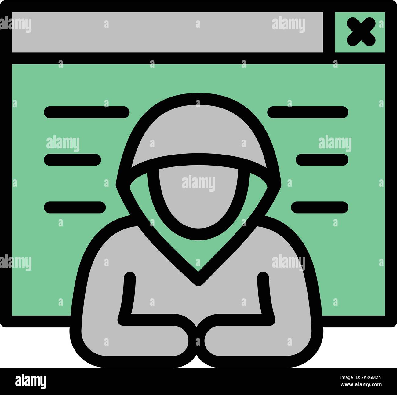 Web hacker icon outline vector. Cyber attack. Internet security Stock ...