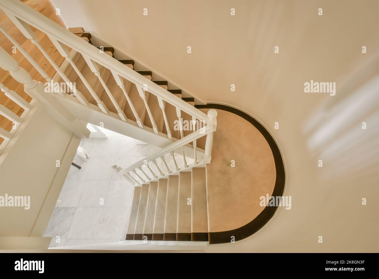 Creative design of wooden staircase of corridor in house Stock Photo ...
