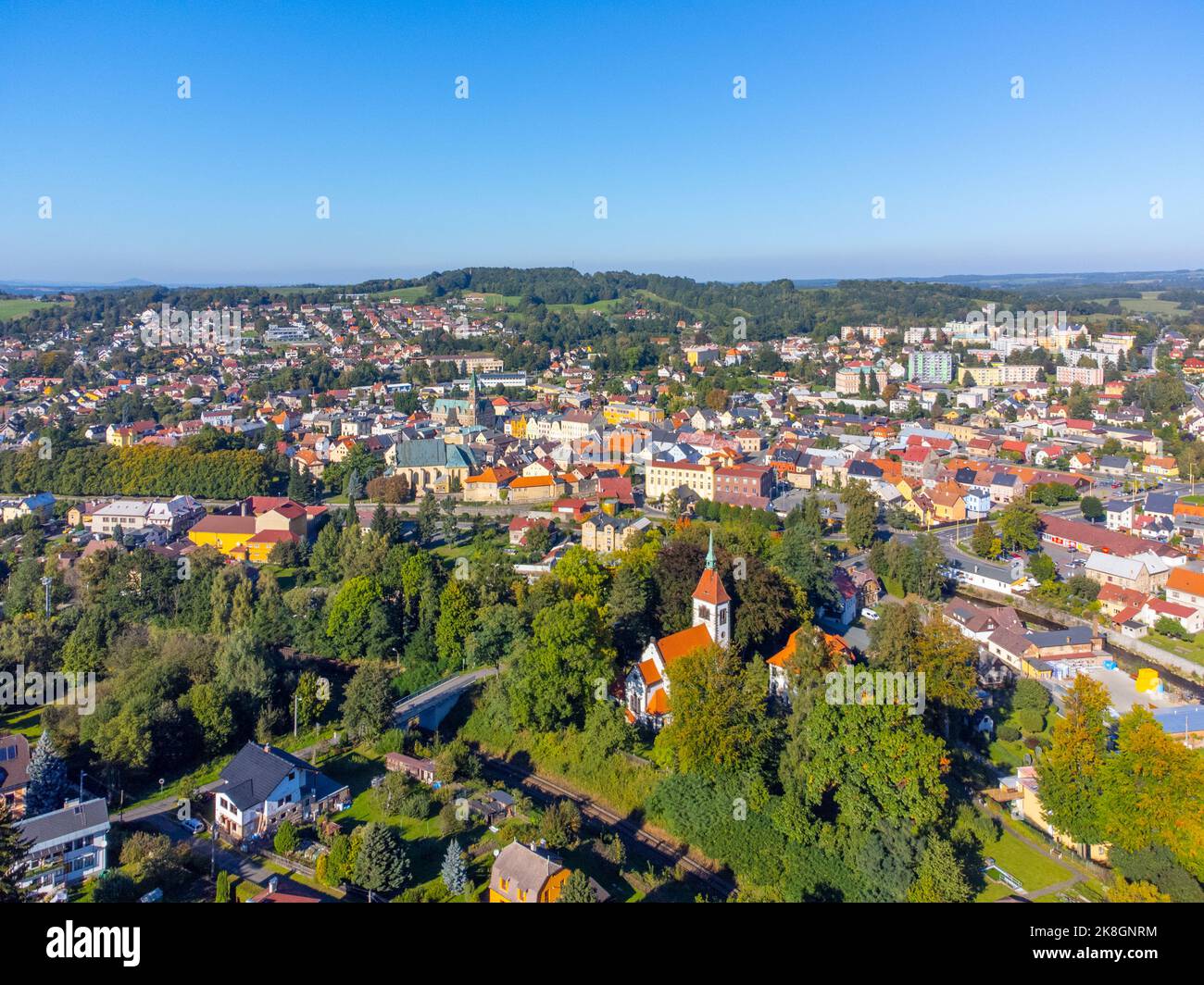 Aerial view of Frydlant v Cechach town Stock Photo - Alamy