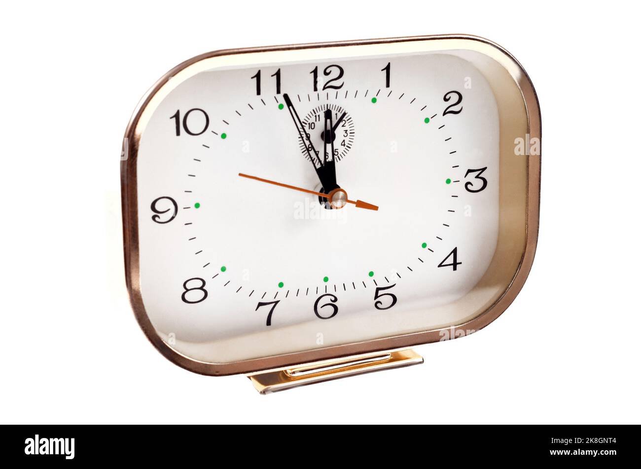 An old rusty alarm-clock with its handmade face Stock Photo - Alamy