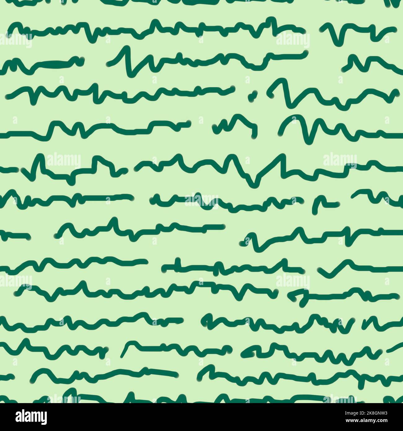 Horizontal modern doodle lines seamless pattern, hand writing imitation ...