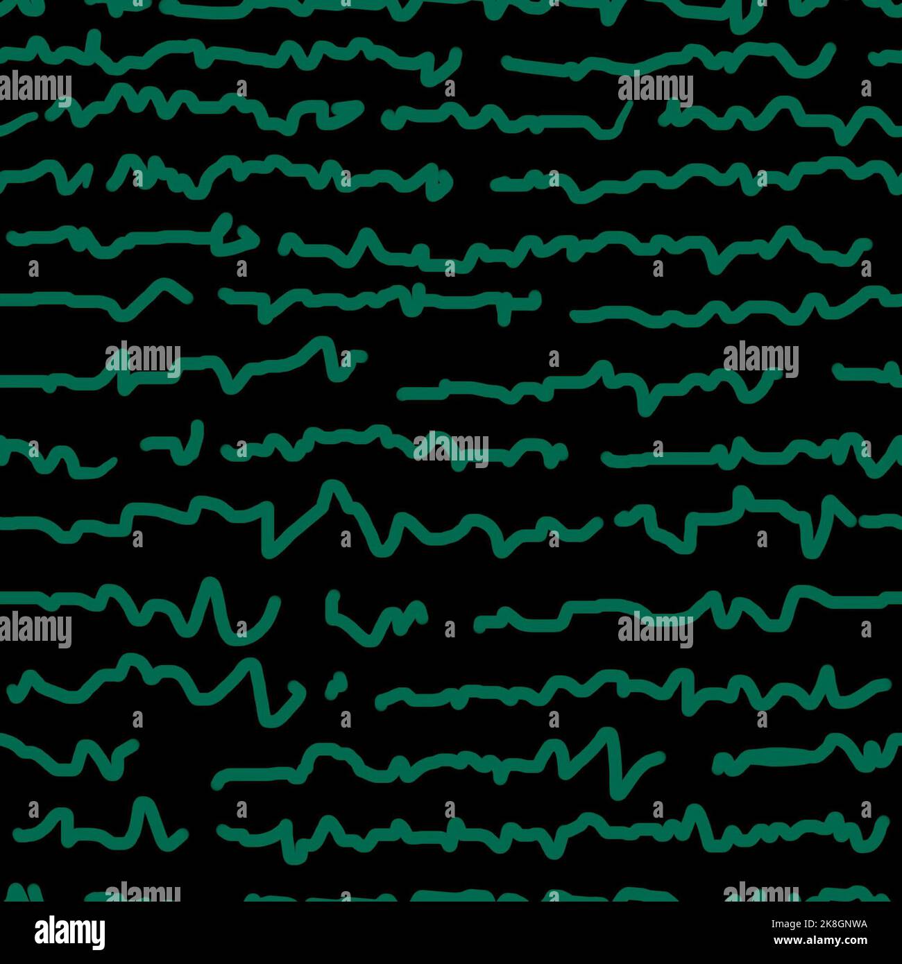 Horizontal modern doodle lines seamless pattern, hand writing imitation ...
