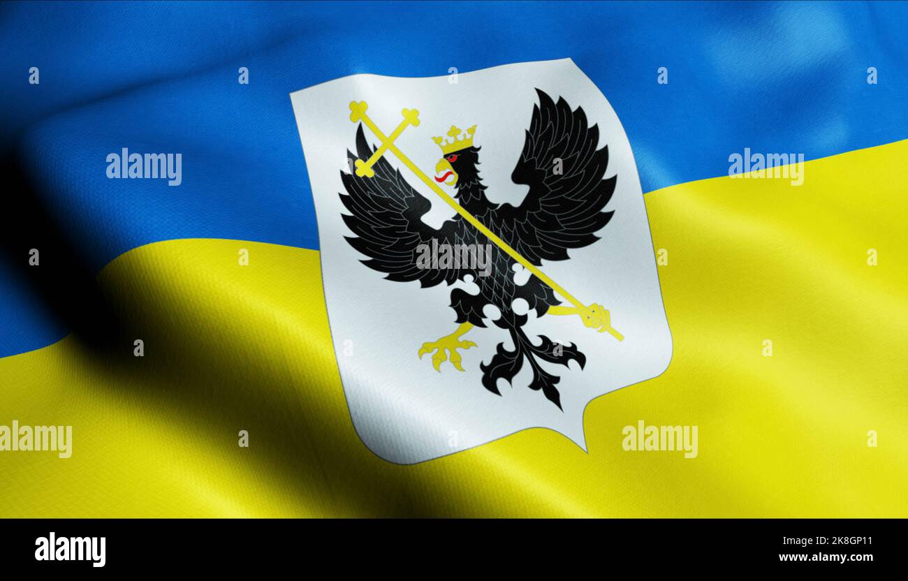 3D Illustration of a waving Ukraine city flag of Chernihiv Stock Photo ...