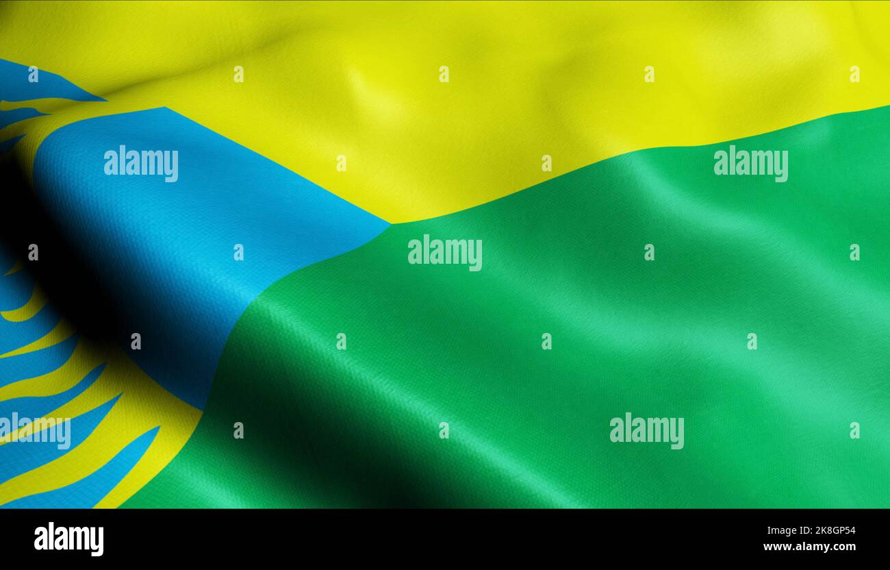 3D Illustration of a waving Ukraine city flag of Novohrodivka Stock ...