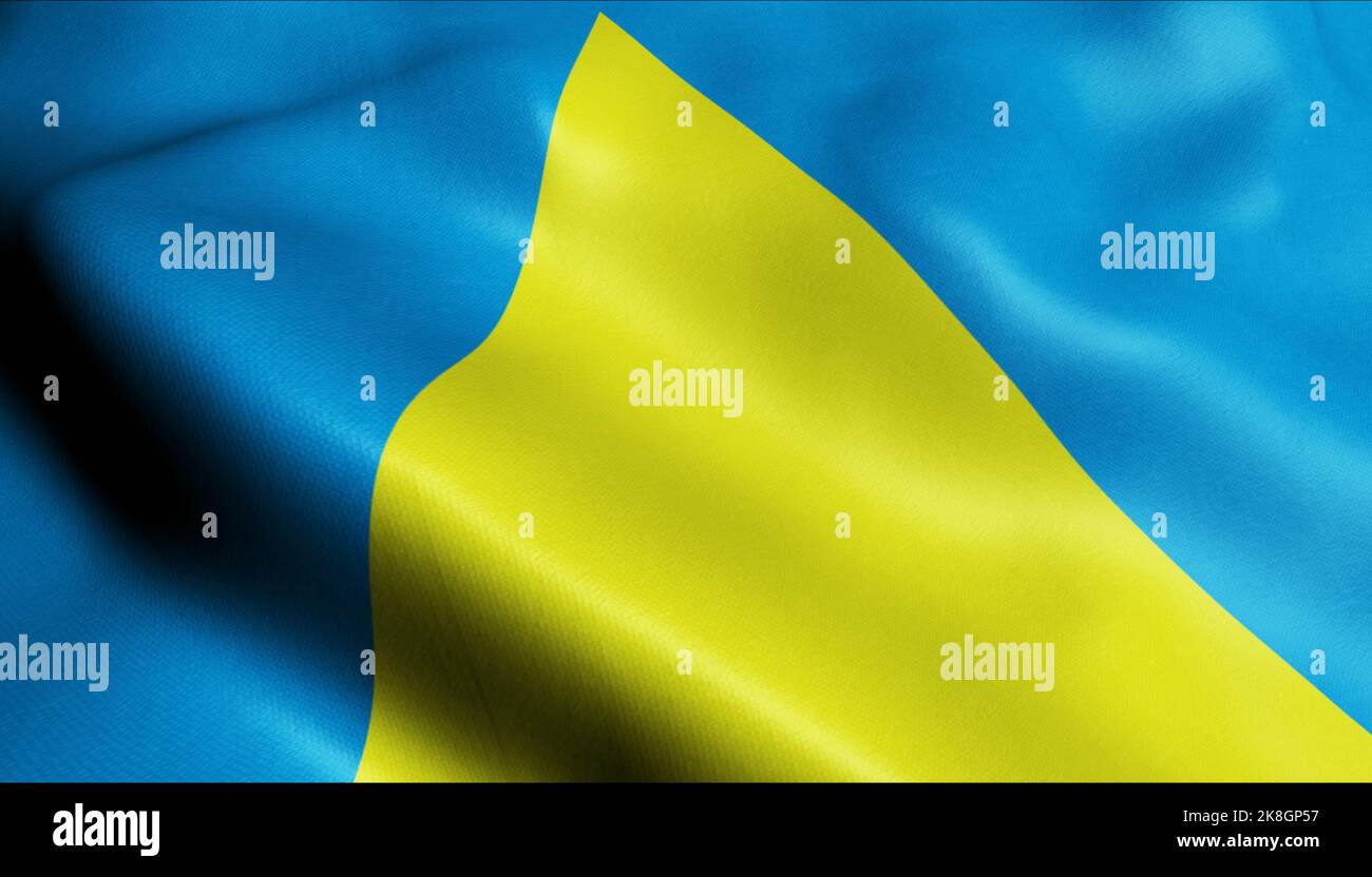 3D Illustration of a waving Ukraine city flag of Novyi Rozdil Stock ...