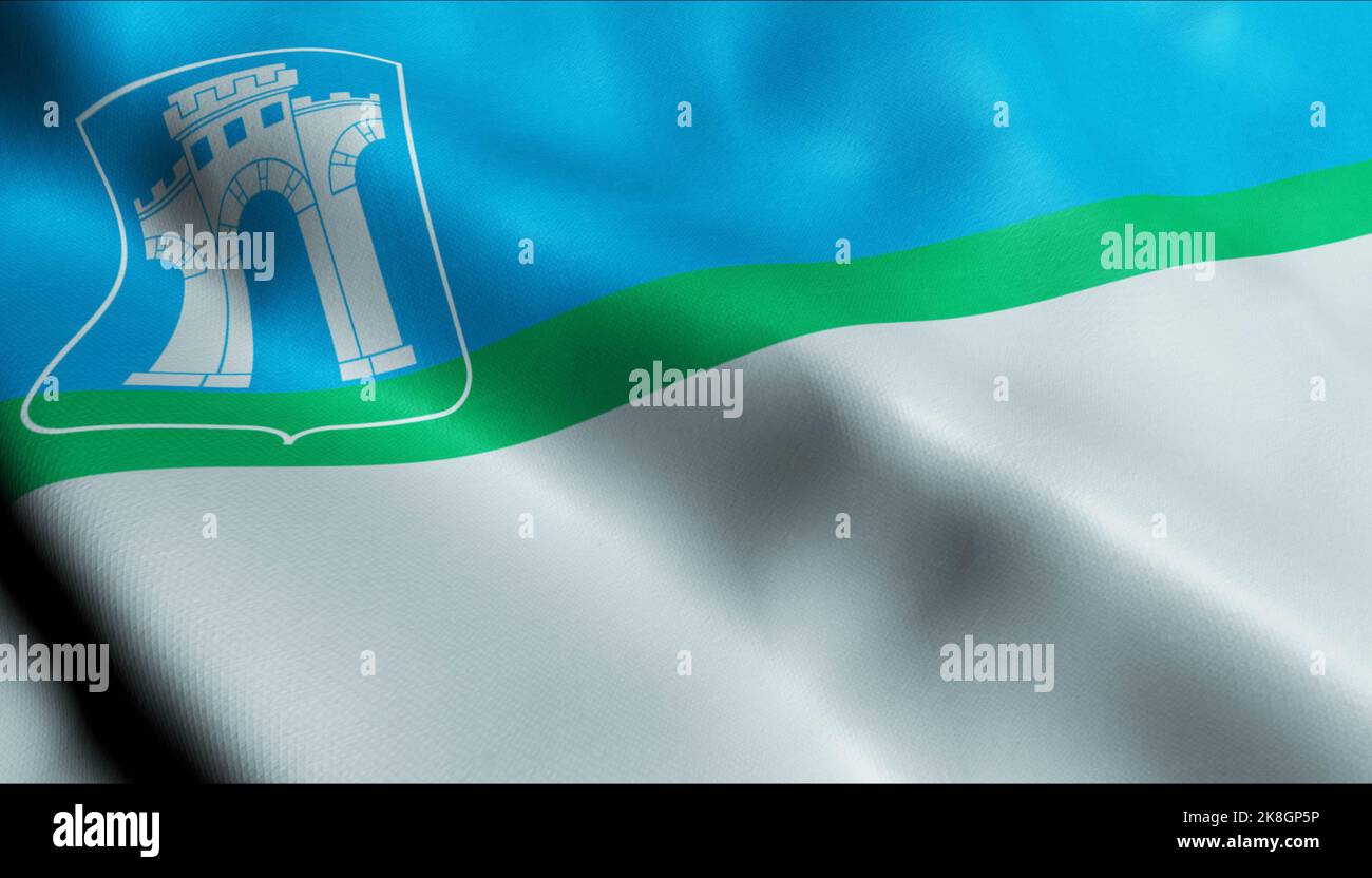 3D Illustration of a waving Ukraine city flag of Rivne Stock Photo - Alamy
