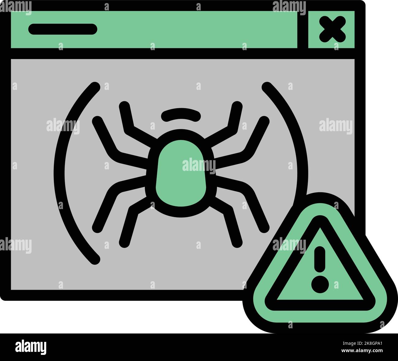 Web bug icon outline vector. Cyber attack. Internet data Stock Vector ...