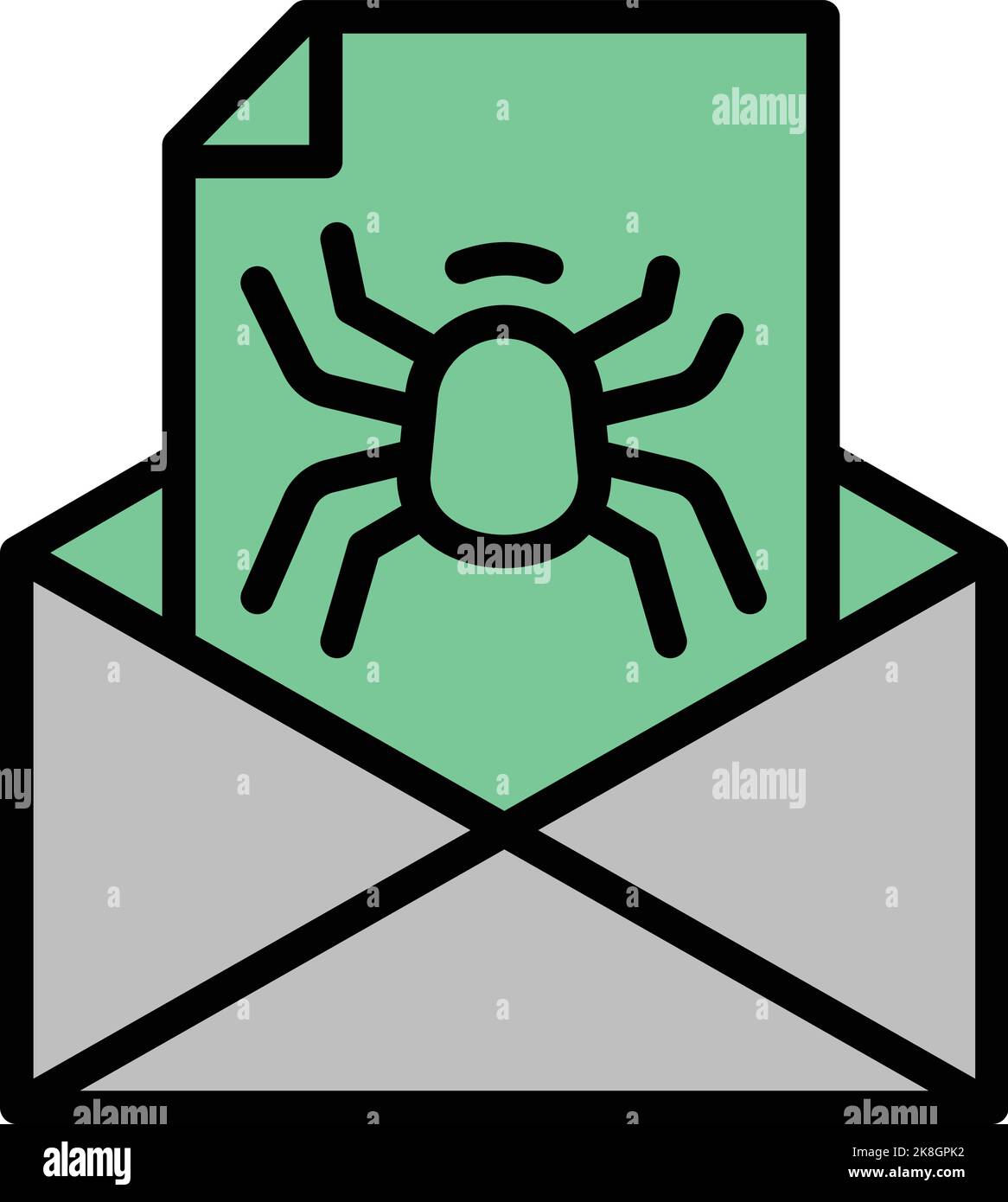 Mail bug icon outline vector. Fraud virus. Internet data Stock Vector ...