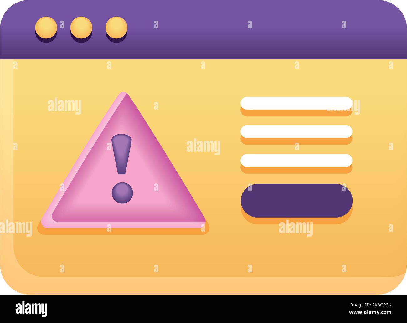 website template with alert symbol icon Stock Vector Image & Art - Alamy