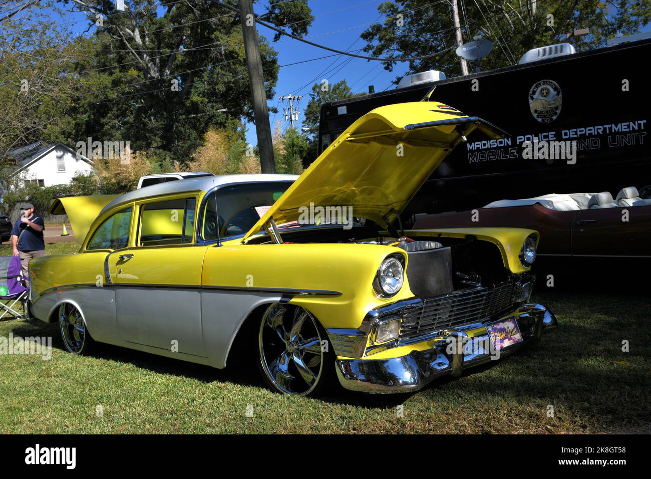 1956 Yellow Chevy Belair Stock Photo - Alamy