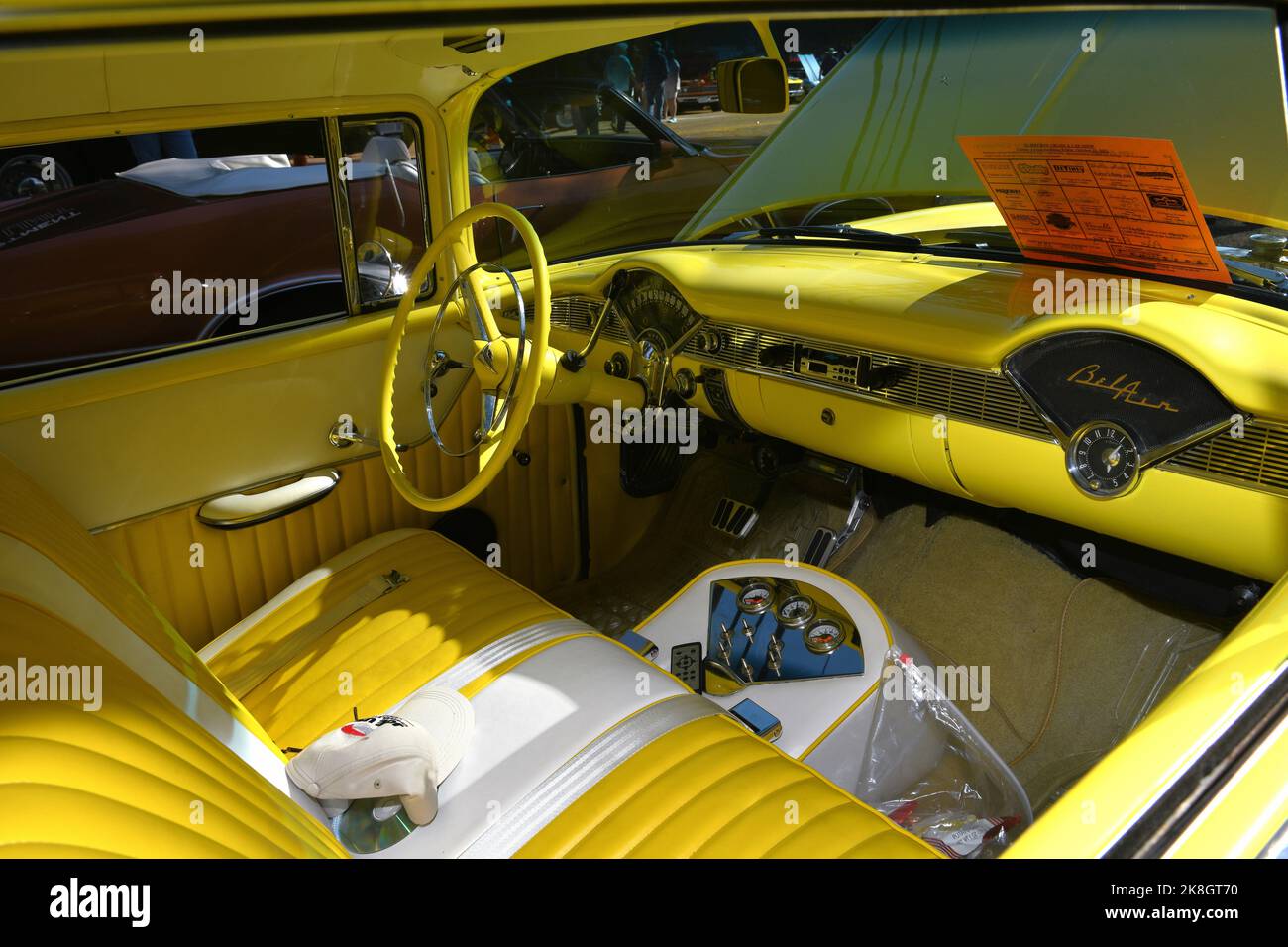 1956 Yellow Chevy Belair Stock Photo - Alamy