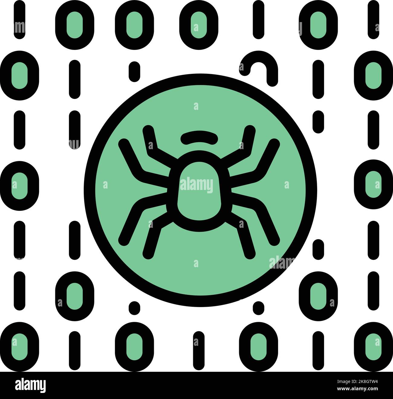 Cyber bug icon outline vector. Ddos code. Risk protect Stock Vector ...