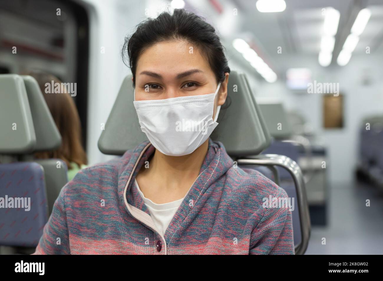 Female passenger in suburban train hi-res stock photography and images ...