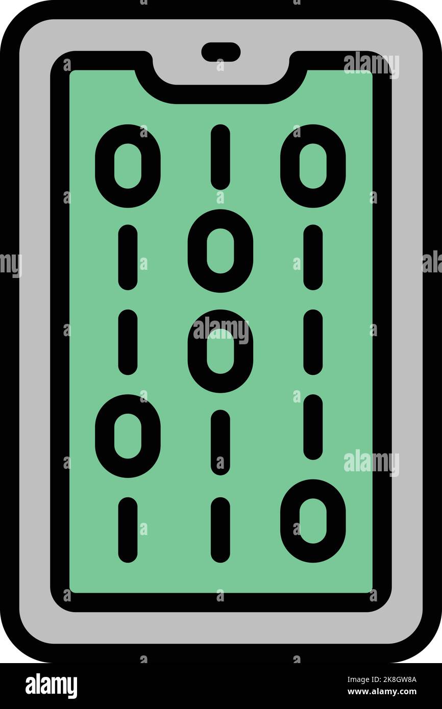Digital smartphone icon outline vector. Computer fraud. Code virus ...