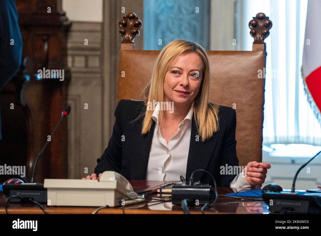 Rome, Italy. 23rd Oct, 2022. New Italian Prime Minister Giorgia Meloni ...