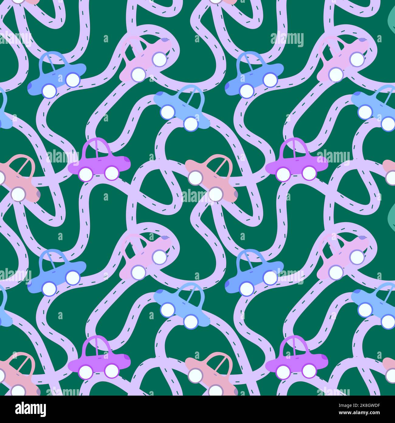 Cartoon kids seamless cars toys pattern for child clothes print and ...