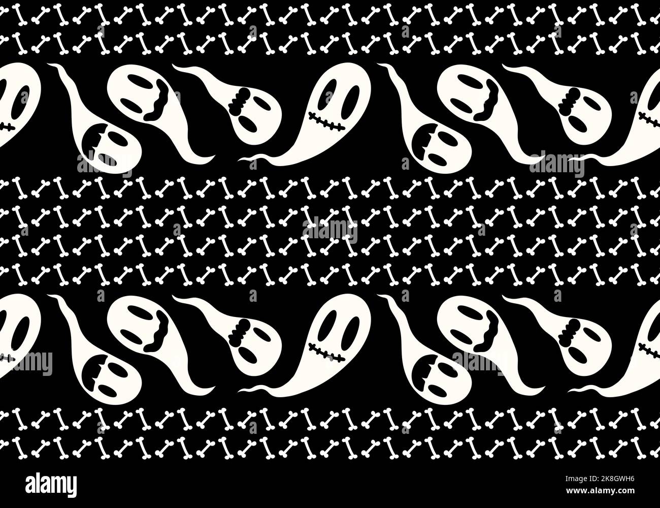 Halloween cartoon bones seamless pattern for wrapping paper and fabrics ...