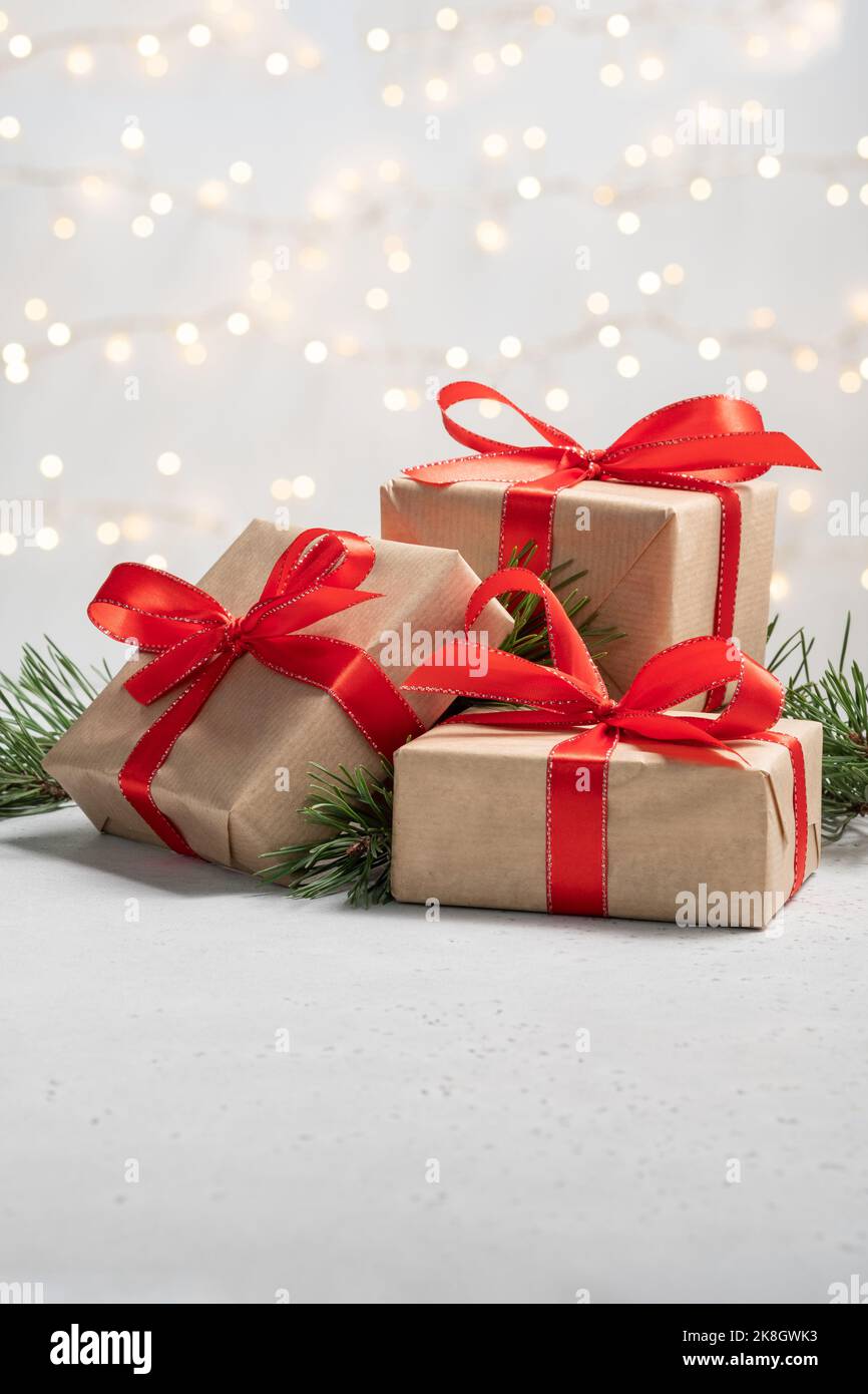 Christmas gift boxes Stock Photo - Alamy