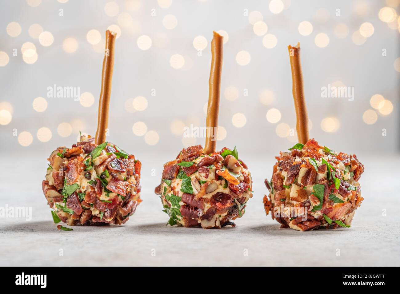 Christmas cheese ball appetizers Stock Photo - Alamy