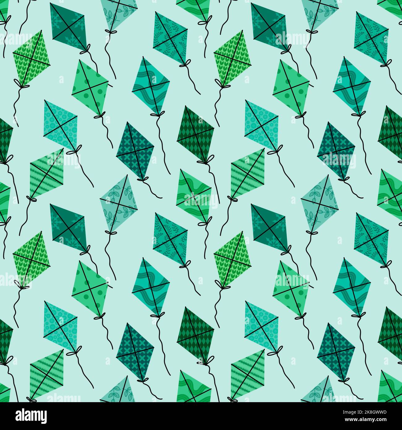 Summer game seamless toys kite cartoon pattern for wrapping paper and ...