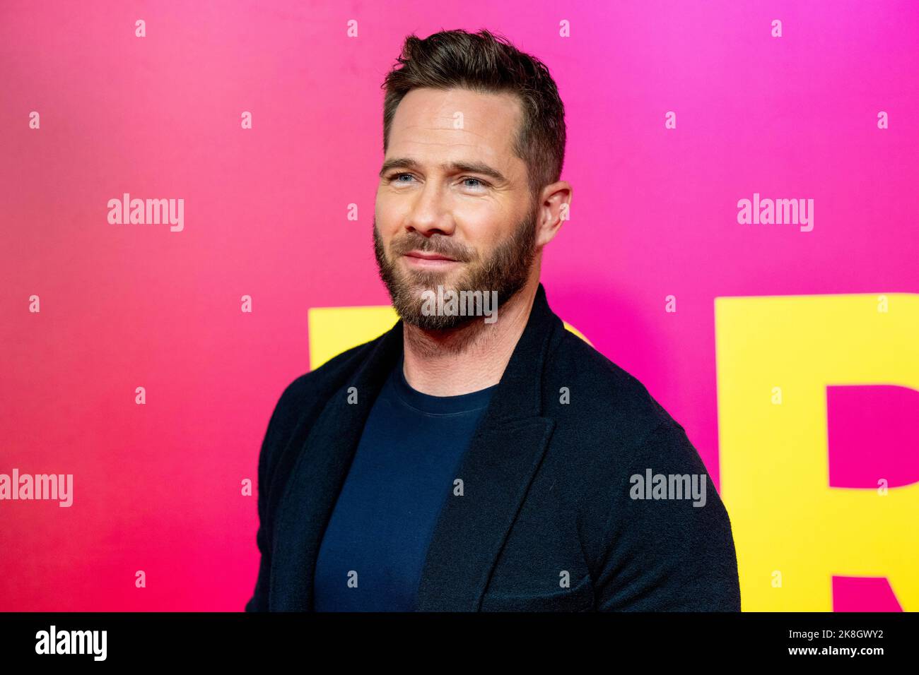 Luke Macfarlane during the premiere of the film Bros in Pathe ...