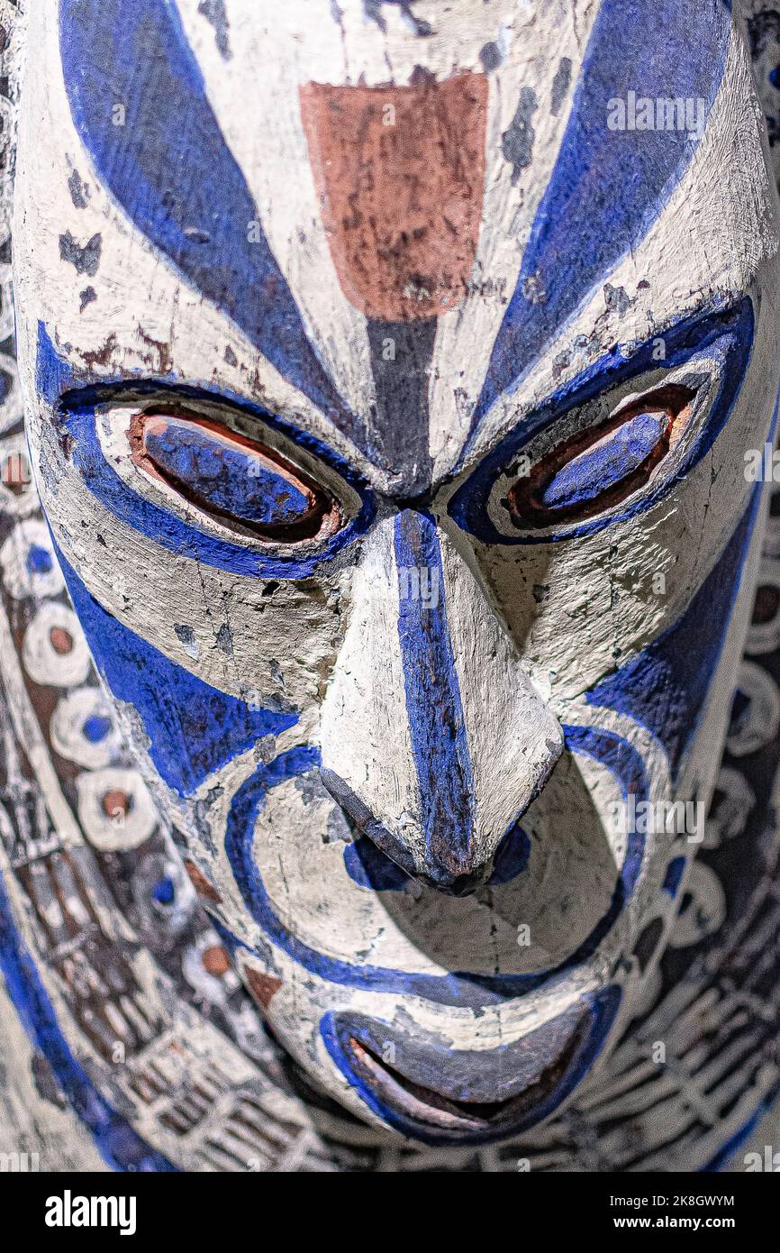 Very detailed and elaborate isolated tribal mask of ancient African ...