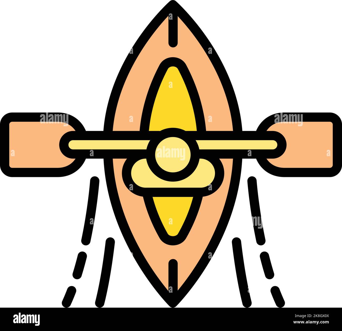 Speed kayak icon outline vector. Canoe boat. River adventure Stock ...