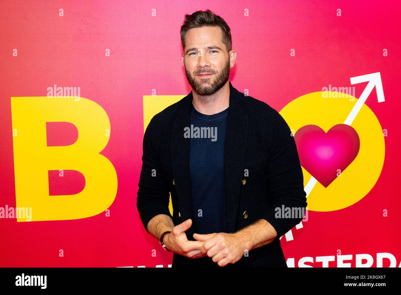 Luke Macfarlane during the premiere of the film Bros in Pathe ...