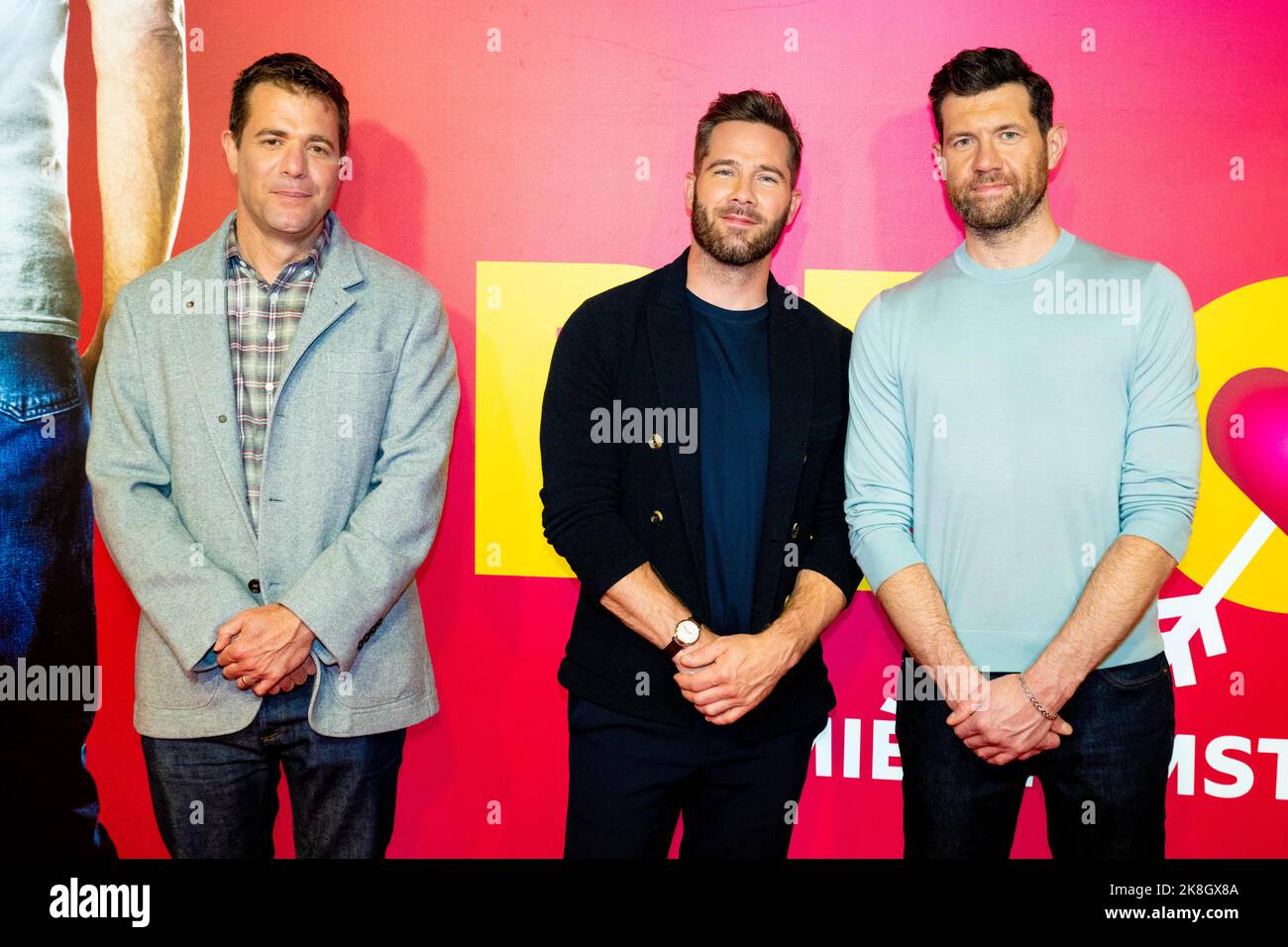 Nicholas Stoller, Luke Macfarlane and Billy Eichner during the premiere ...