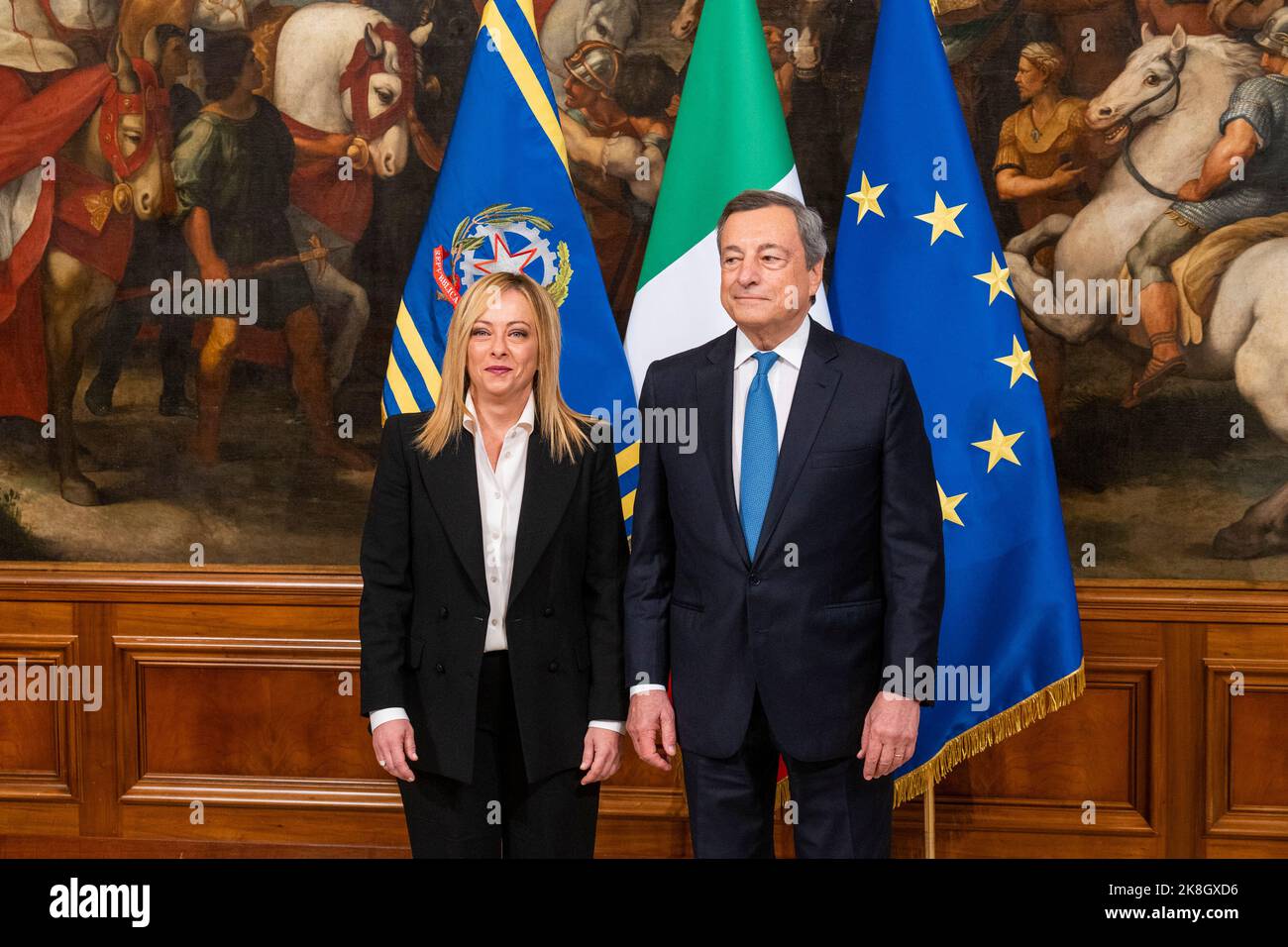 Rome, Italy. 23rd Oct, 2022. Italian outgoing Premier Mario Draghi ...