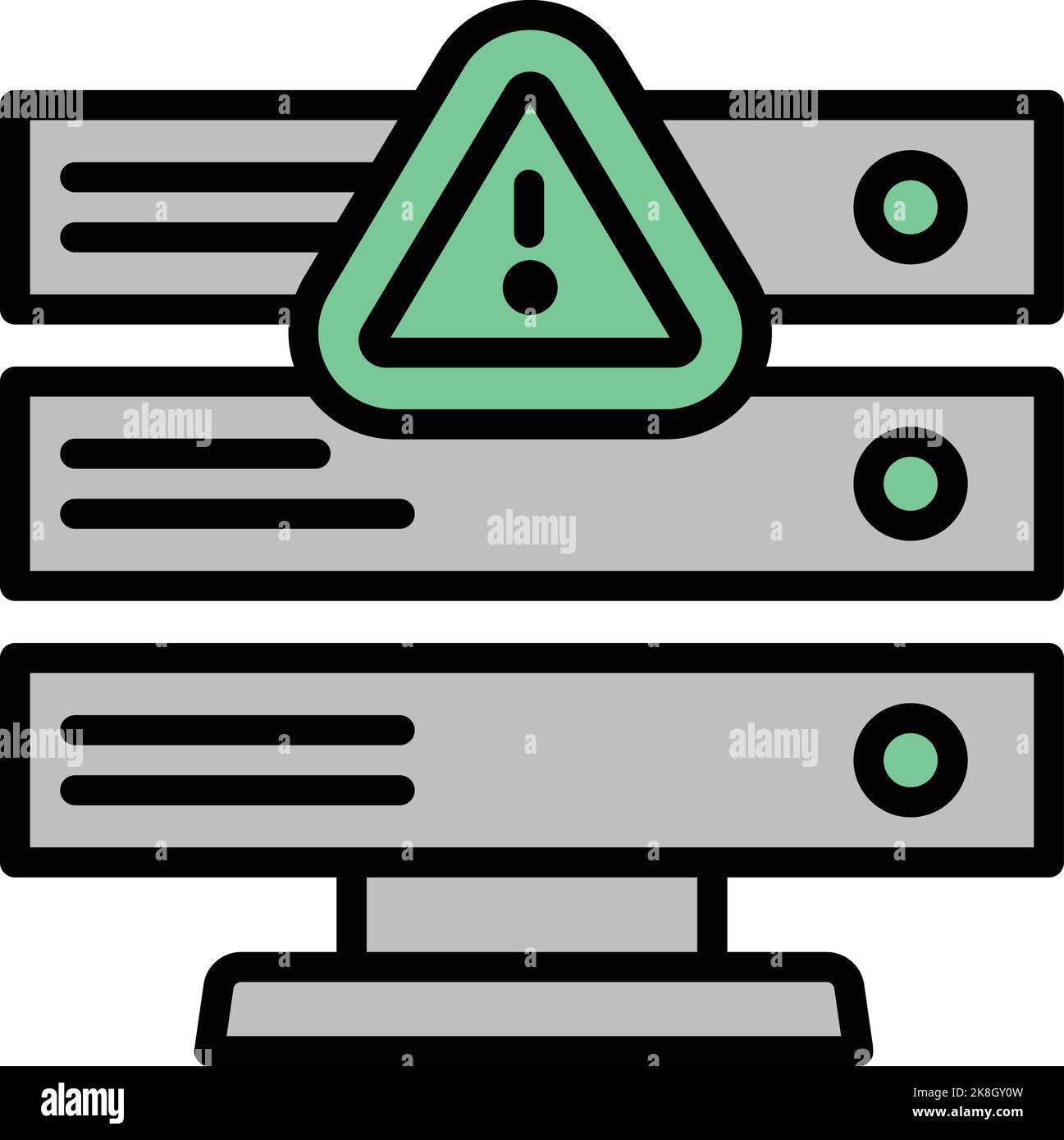 Server risk icon outline vector. Computer virus. Crime protect Stock ...
