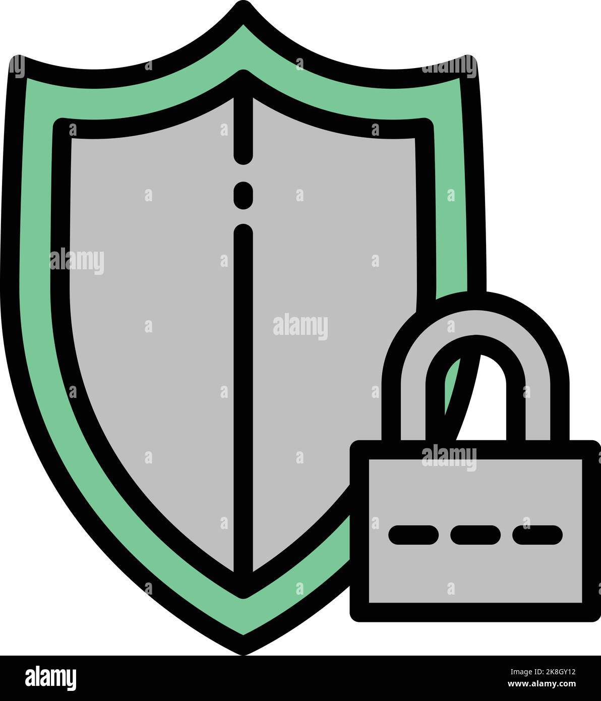 Shield protect icon outline vector. Computer fraud. Crime digital Stock ...