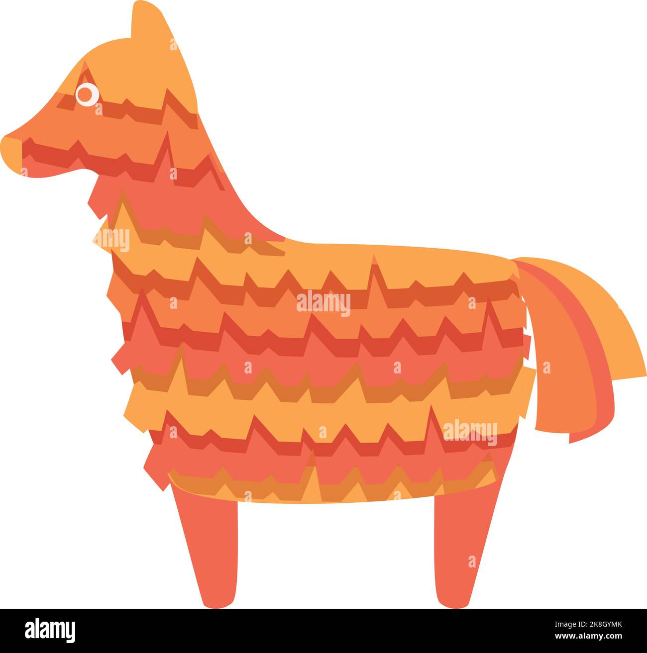 Orange pinata icon cartoon vector. Carnival horse. Cute taco Stock ...