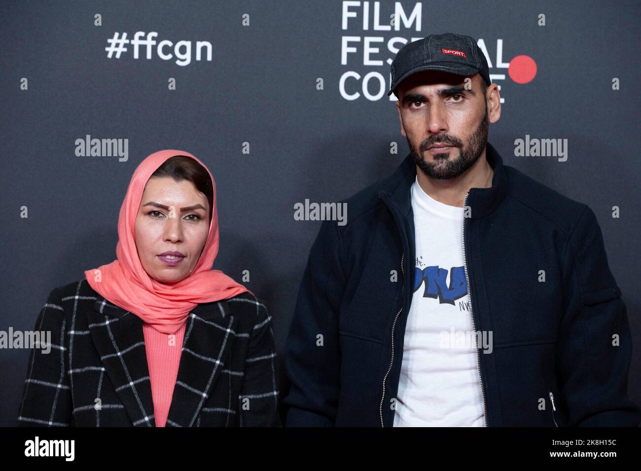 Cologne, Deutschland. 23rd Oct, 2022. from left: Yoszmin HOSSINI, protagonist, Talib Shah ...