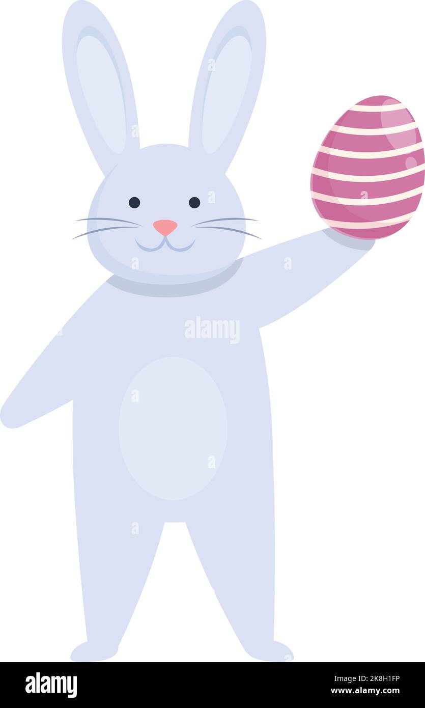 Easter bunny with egg icon cartoon vector. Cute rabbit. Spring holiday ...