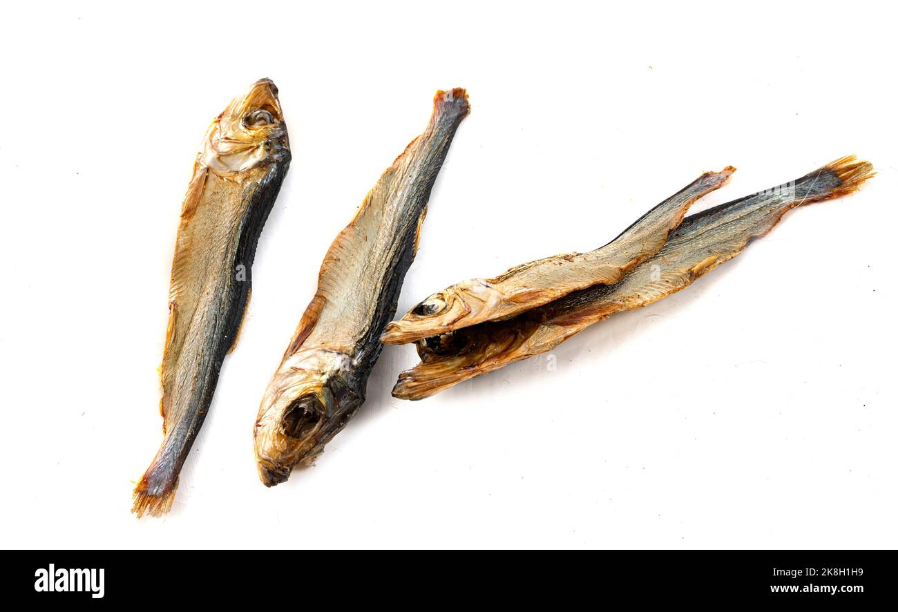 dry sprat in front of white background Stock Photo - Alamy