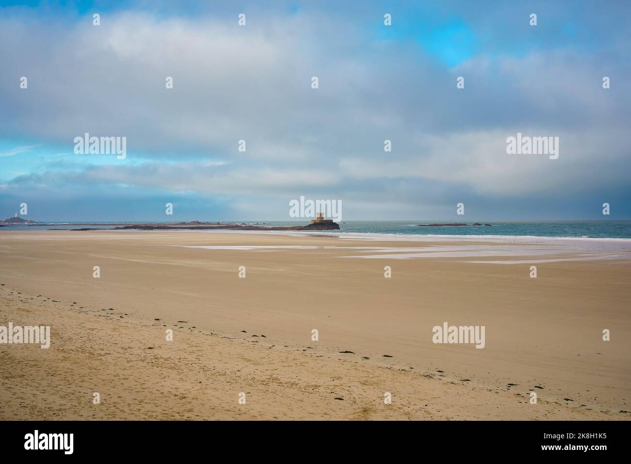 Beautiful view of La Rocco Tower on sunrise from the Le Braye Beach ...