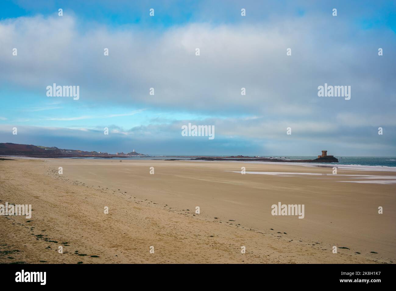 Beautiful view of La Rocco Tower on sunrise from the Le Braye Beach ...
